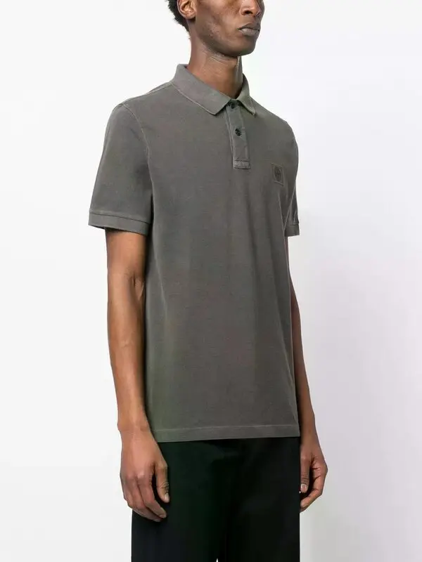 Stone Island Compass-logo Polo Shirt - Grey