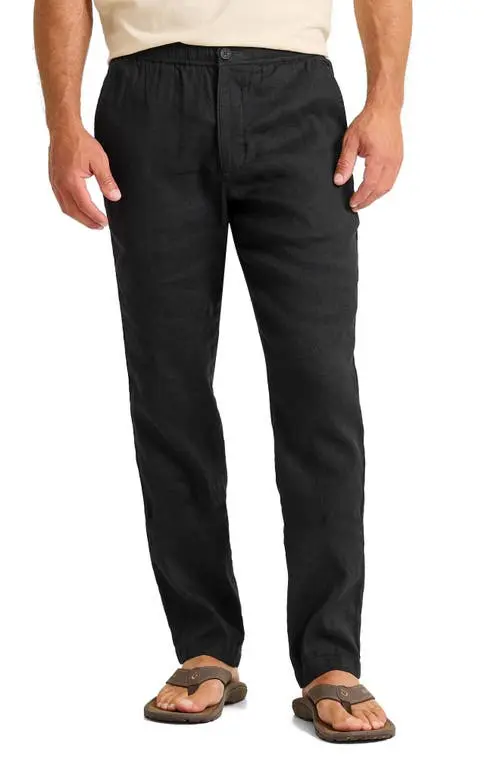 Tommy Bahama Beach Coast Stretch Linen & Cotton Pants - Black