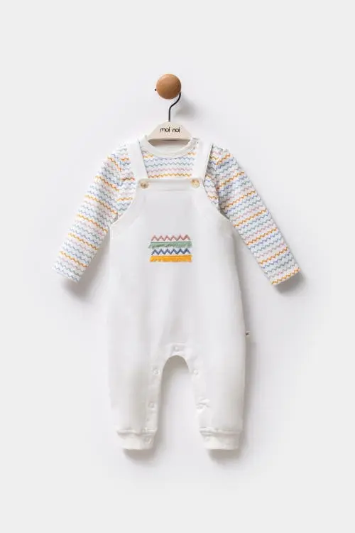 MOI NOI Zigzag Overalls Set