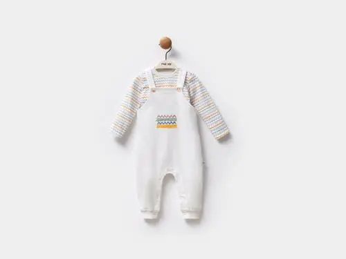 MOI NOI Zigzag Overalls Set