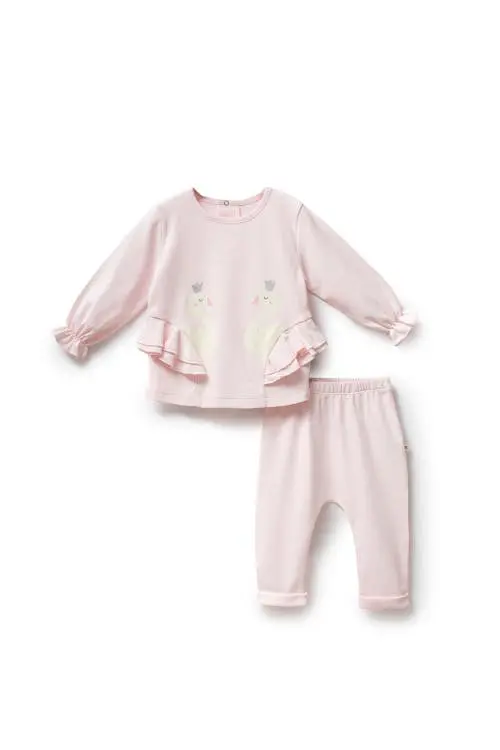 MOI NOI Swan Ruffle Outfit Set