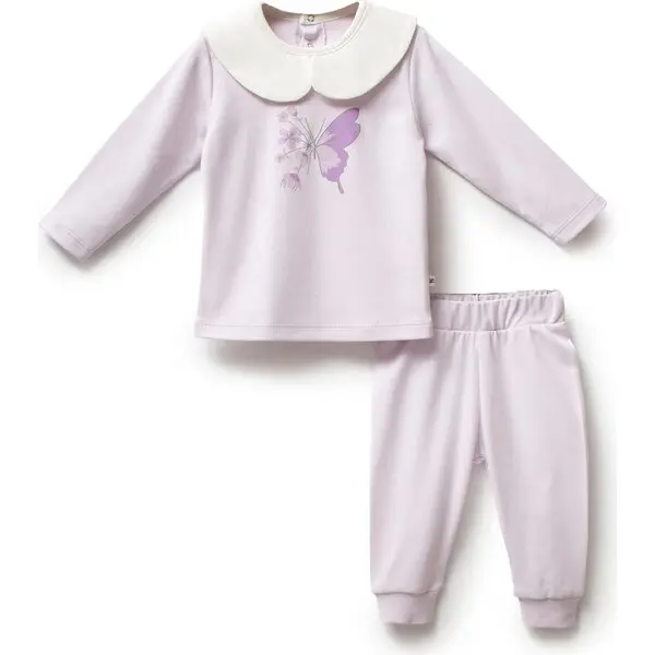 MOI NOI Butterfly Flower Outfit Set - Purple
