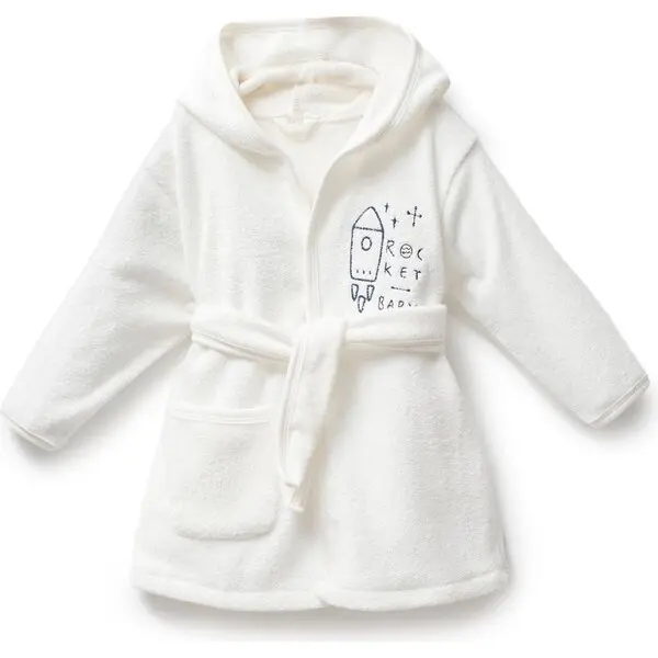 MOI NOI Rocket Planet Robe - White