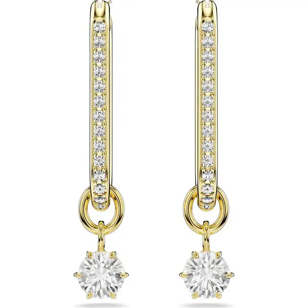 SWAROVSKI Constella Crystal Hoop Earrings - Gold/white