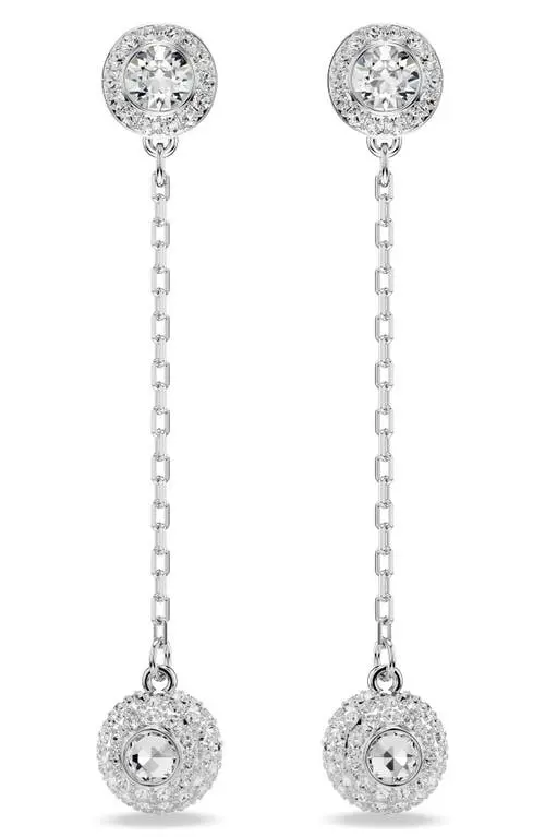 SWAROVSKI Una Linear Drop Earrings - Rhodium