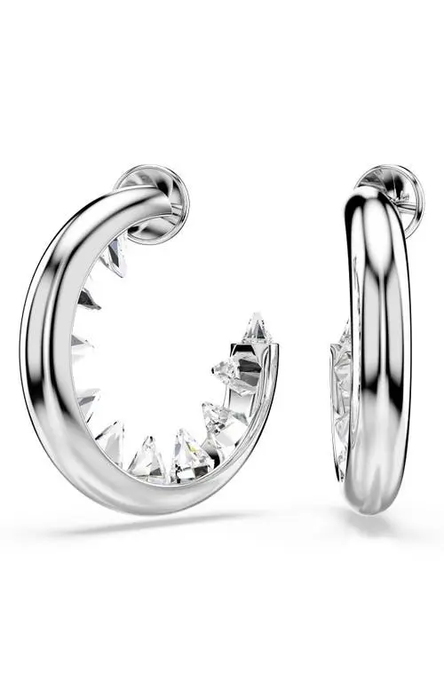 SWAROVSKI Sublima Crystal Hoop Earrings - Rhodium/white