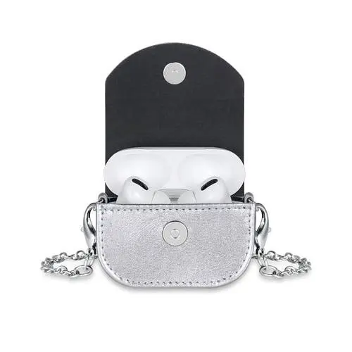POSH TECH Leather Airpods Pro Case With Chain Strap