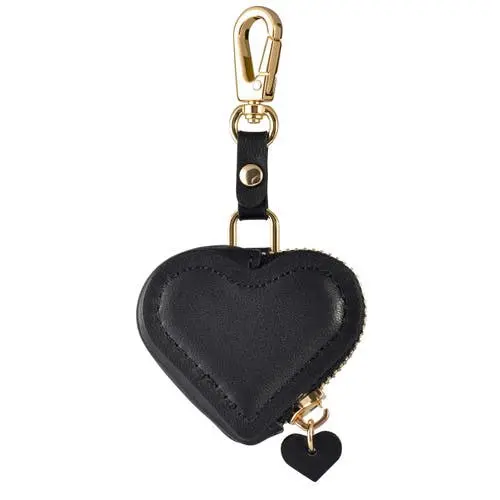 POSH TECH Leather Airtag Bag Charm - Black