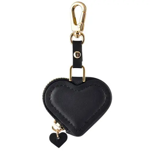 POSH TECH Leather Airtag Bag Charm - Black
