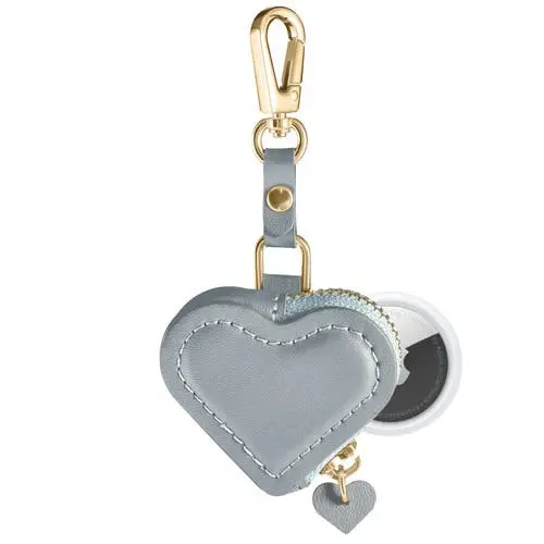 POSH TECH Leather Airtag Bag Charm - Blue