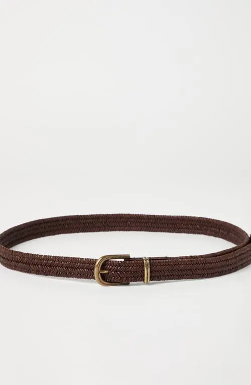 Brunello Cucinelli Woven Leather Belt - Brown