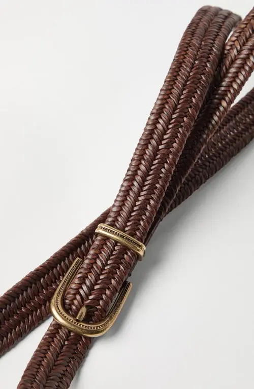 Brunello Cucinelli Woven Leather Belt - Brown