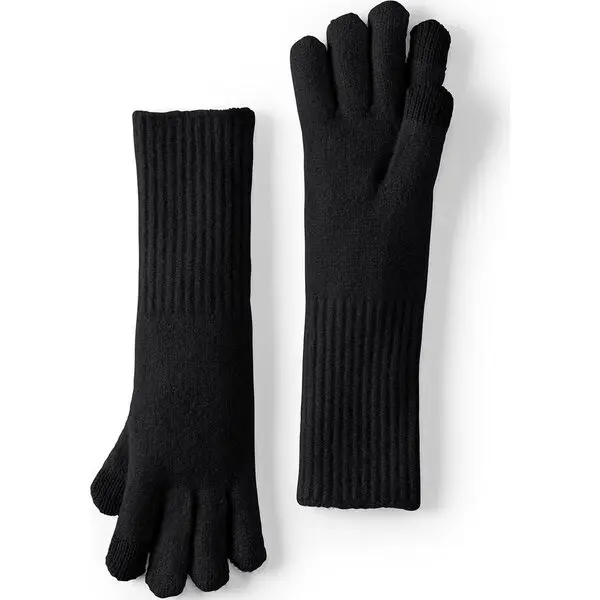 LANDS' END Cashtouch Knit Gloves - Black
