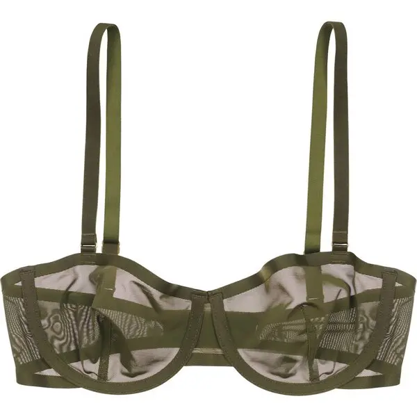 CUUP The Balconette Mesh Underwire Bra - Moss