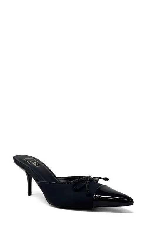 SHU SHOP Naomi Pointed Cap Toe Mule - Black