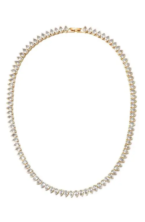 ST. MORAN Pear Crystal Collar Necklace - Gold