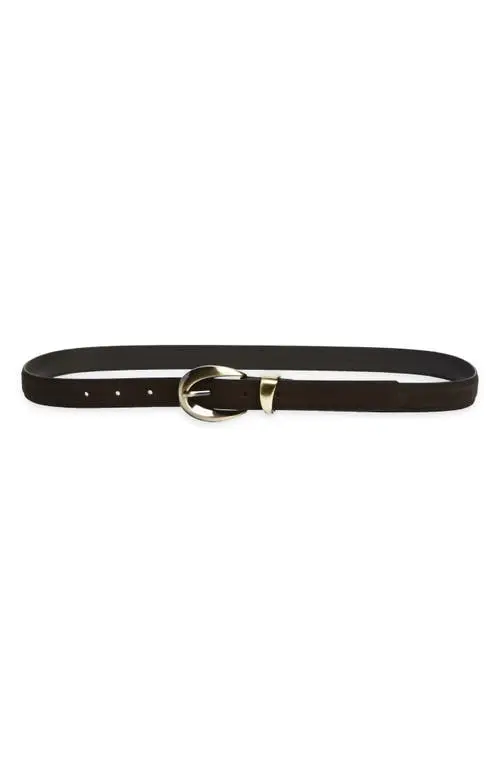 Treasure & Bond Suede Belt - Chocolate- Brass