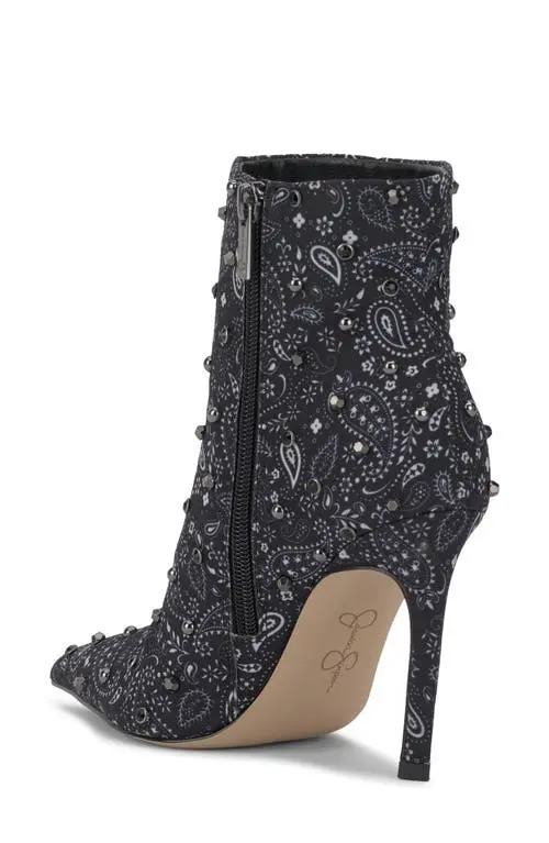 Jessica Simpson Wilonix Pointed Toe Bootie - Midnight/white Paisley