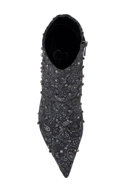 Jessica Simpson Wilonix Pointed Toe Bootie - Midnight/white Paisley