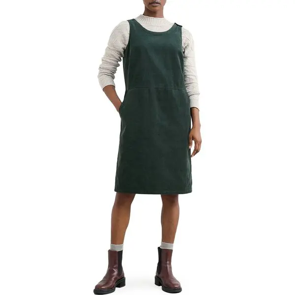SEASALT CORNWALL Salt Weave Corduroy Pinafore Dress - Coppice