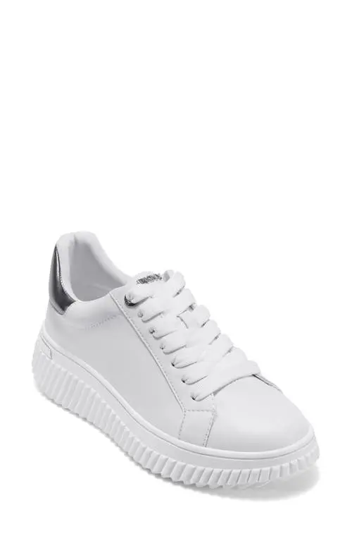 Dkny Platform Sneakers - White/nickel