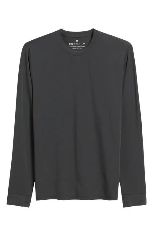 FREE FLY Elevate Long Sleeve Performance Top - Black Sand