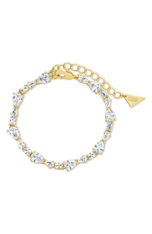 Sterling Forever Wyatt Cubic Zirconia Tennis Bracelet - Gold