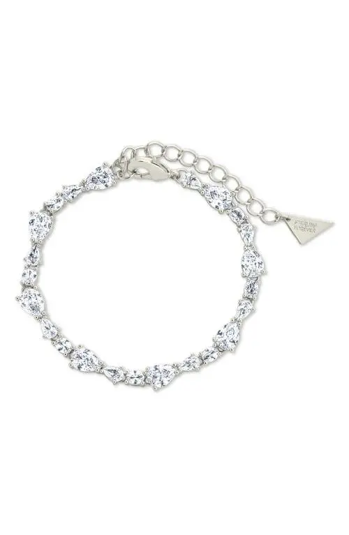 Sterling Forever Wyatt Cubic Zirconia Tennis Bracelet - Silver
