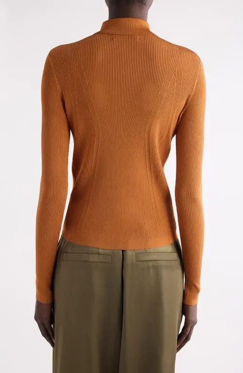 Dries Van Noten Tielt Ribbed Cardigan - Rust