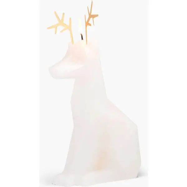54CELSIUS Pyropet Dyri Reindeer Candle - White