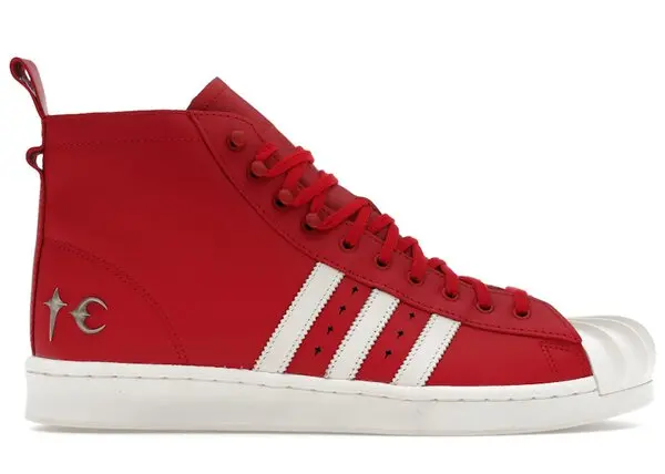 Adidas Superstar High-top Sneakers - Red/white