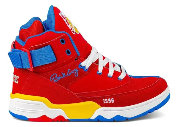 EWING ATHLETICS Ewing 33 Hi Ghostface Killah Ironman 25th Anniversary Sneakers - Chinese Red/ultramarine/safety Yellow