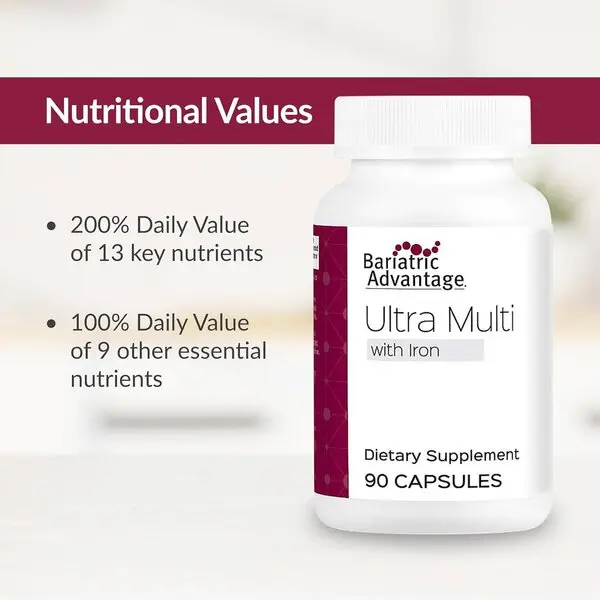 BARIATRIC ADVANTAGE Ultra Multi Formula With Iron 90 Capsules