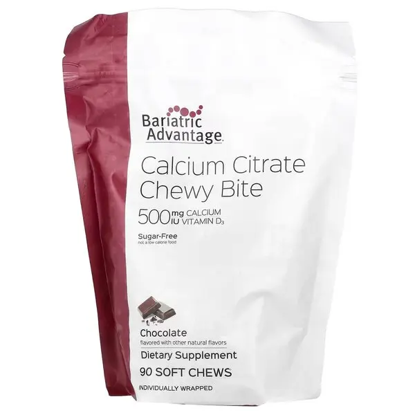 BARIATRIC ADVANTAGE Calcium Citrate Chewy 500mg Chocolate 90 Chewables - One-color