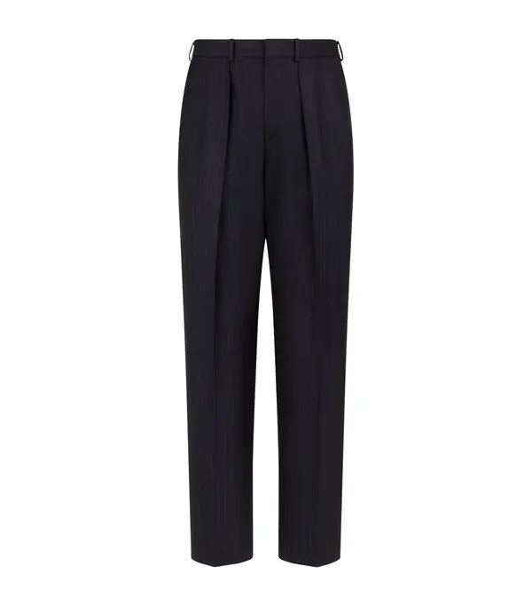TOM FORD Wool Pinstripe Pleated Trousers