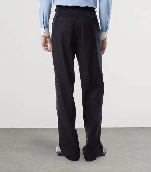 TOM FORD Wool Pinstripe Pleated Trousers