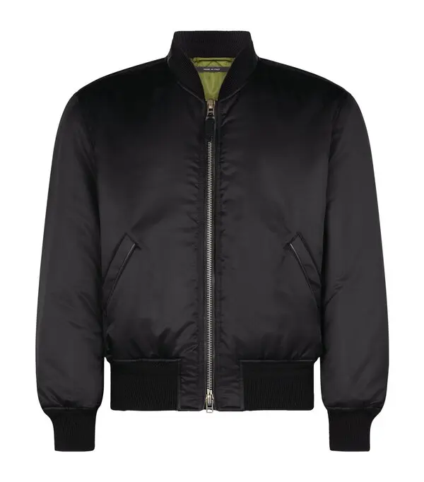 TOM FORD Silk Bomber Jacket - Black