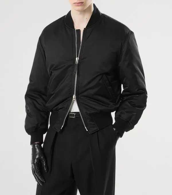 TOM FORD Silk Bomber Jacket - Black