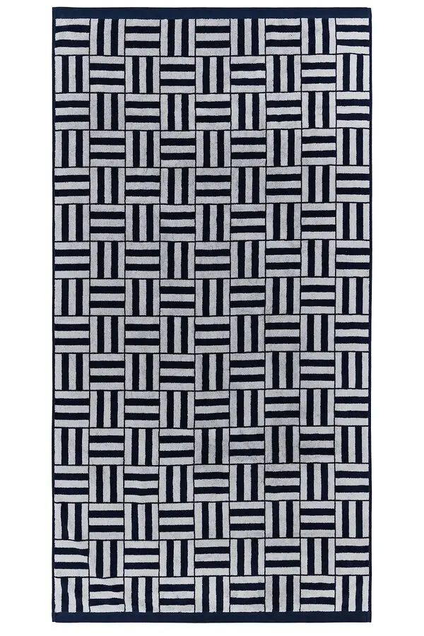 BAINA Willis Beach Towel In Blue - Obsidian & Stone