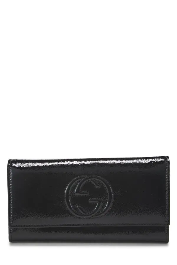 Gucci Patent Soho Continental Wallet - Black