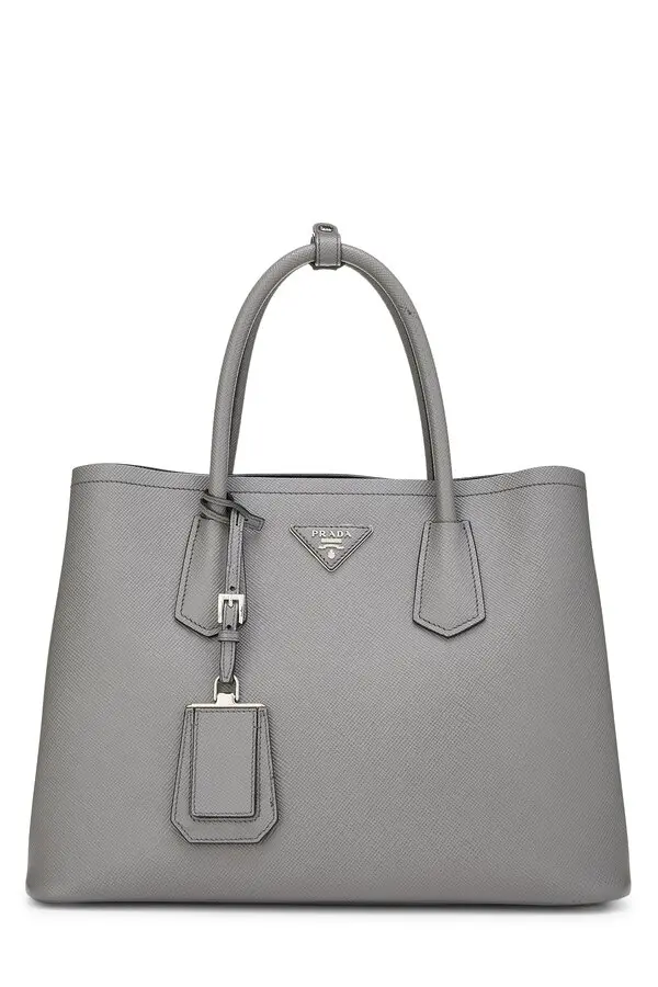 Prada Saffiano Double Bag - Grey