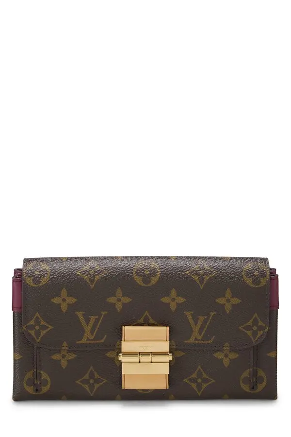 LOUIS VUITTON Burgundy Monogram Canvas Porte Elise Wallet - Purple
