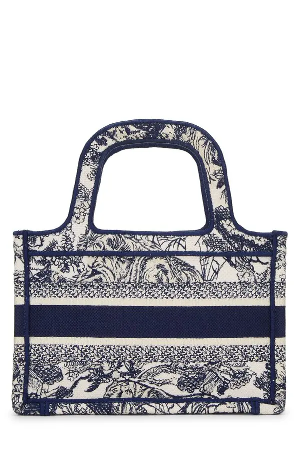 Dior Embroidered Toile De Jouy Book Tote - Navy