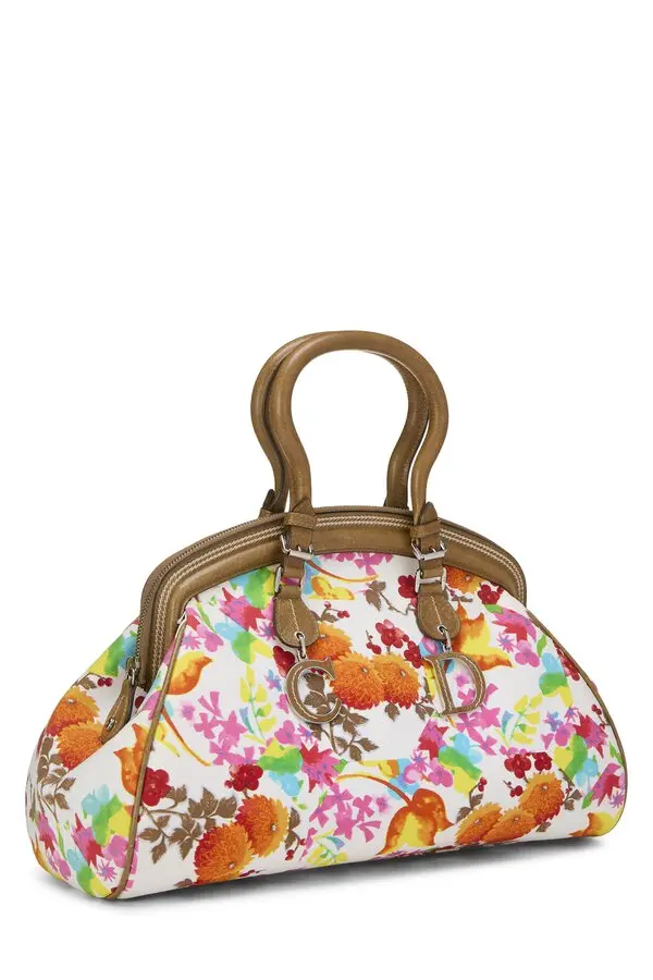Dior Trotter Canvas Floral Frame Satchel - Multi