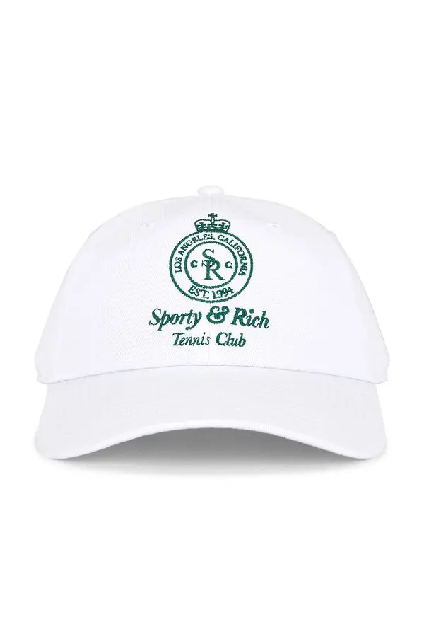 SPORTY & RICH Crown Tennis Cap - White