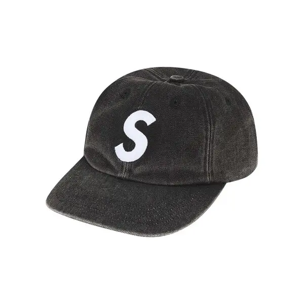 Supreme Pigment Coated Canvas S Logo 6-panel Cap - Black
