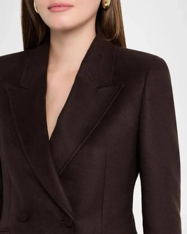 Gabriela Hearst Angela Double-breasted Silk Blazer - Chocolate