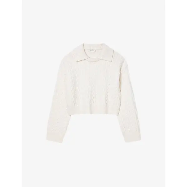 Sandro Sailor-neck Cable-knit Wool Jumper
