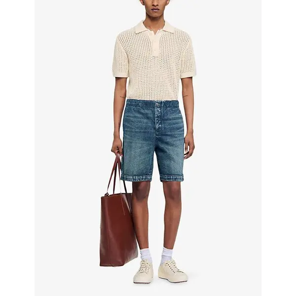 Sandro Elasticated-waist Denim Shorts
