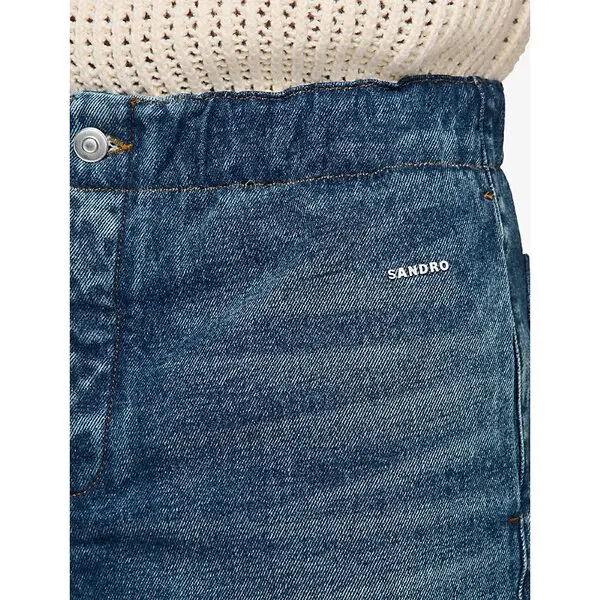 Sandro Elasticated-waist Denim Shorts